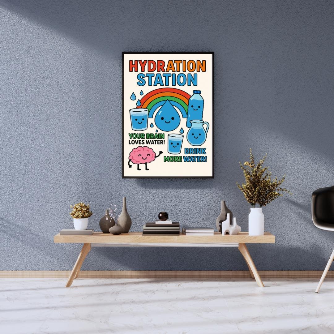 Hydration Station Poster – Kids Water Drinking Reminder – Fun Printable ...