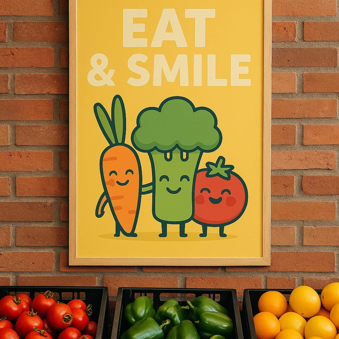 Eat & Smile Kids Kitchen Poster - Etsy