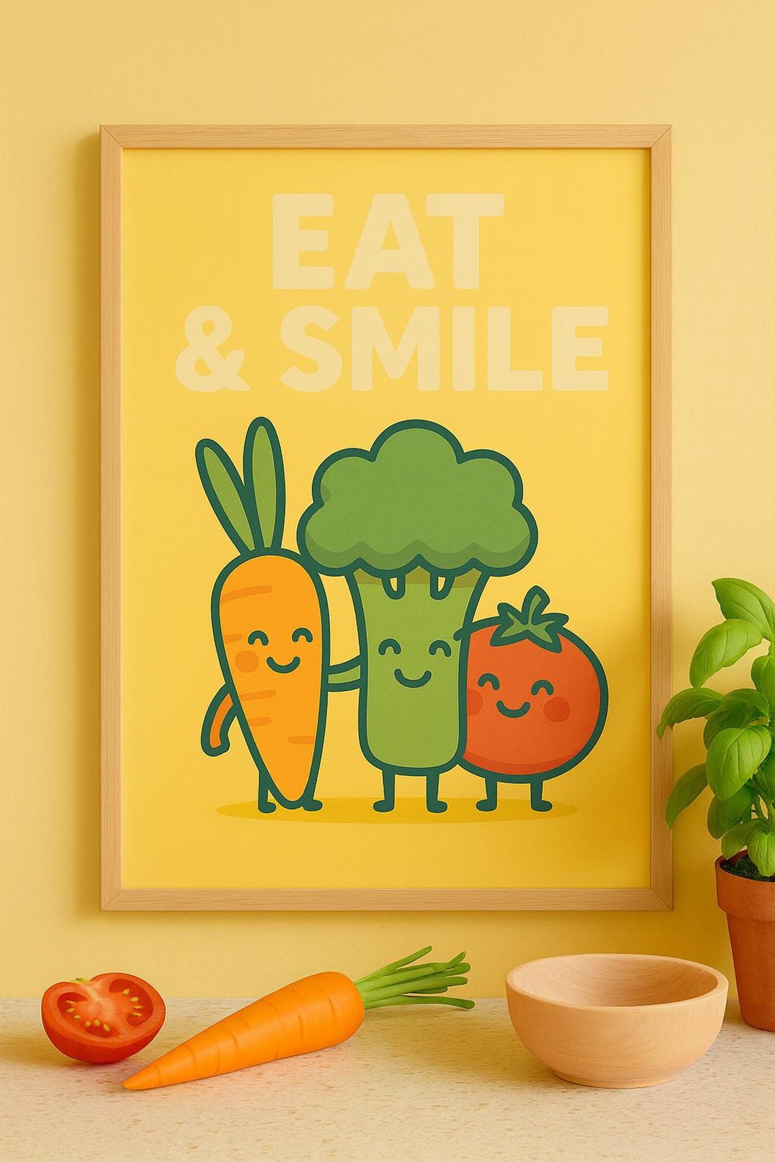 Eat & Smile Kids Kitchen Poster - Etsy