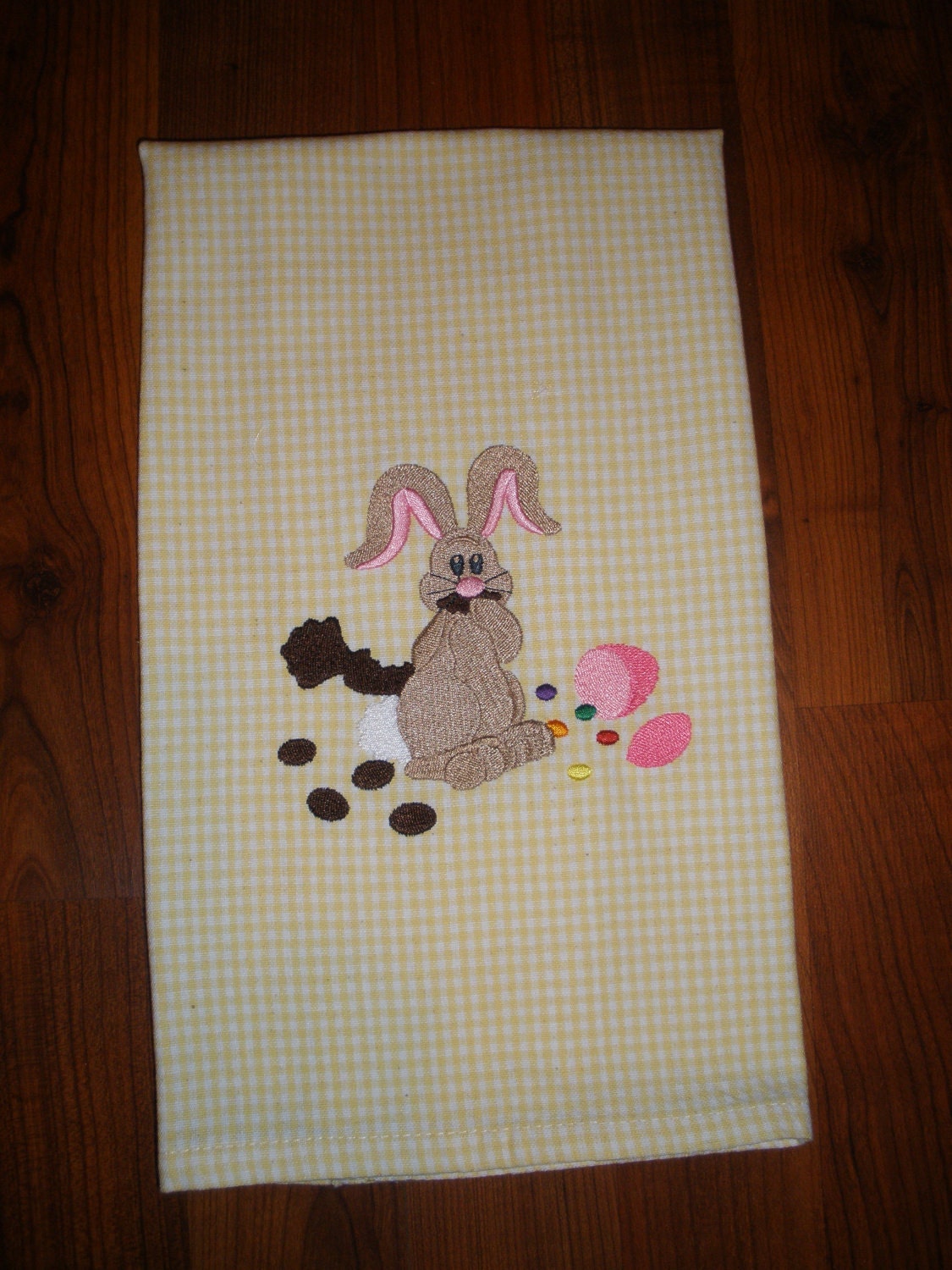 Easter Embroidered Towel - Easter Bunny and Candy - Etsy
