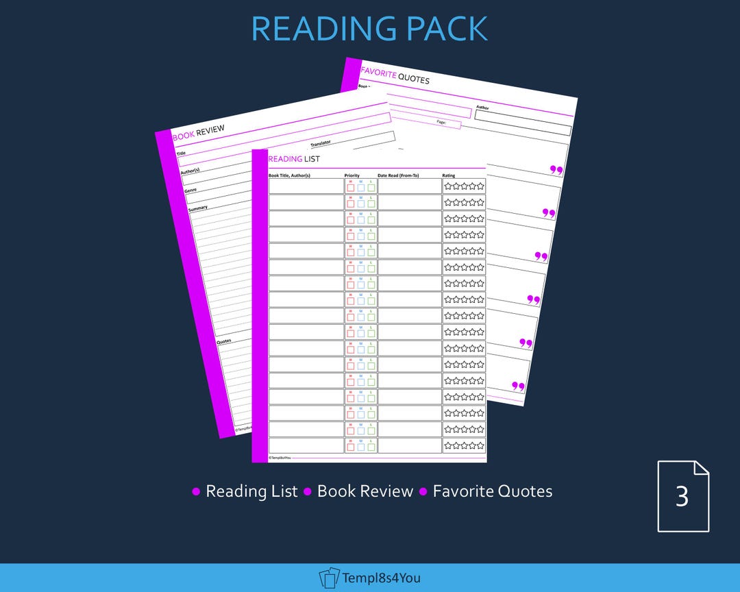 Reading Templates Pack for Remarkable Paper Pro - Etsy