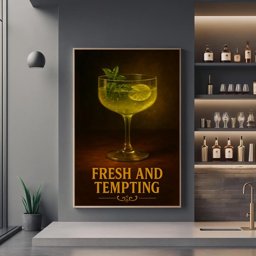Fresh and Tempting Cocktail Poster – Artful Cocktail Print, Wall Art ...