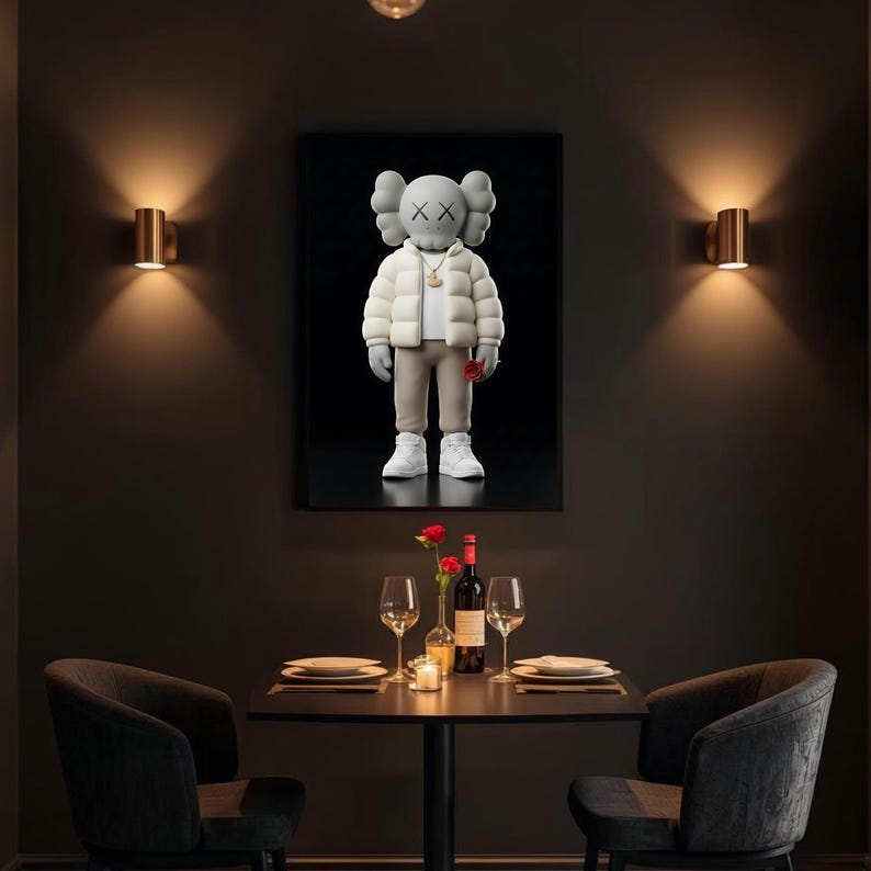 Decorative Hypebeast Couple Kaws Designer Wall Art Poster Set of 3 ...