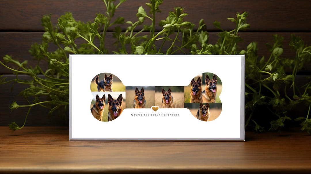 Personalized Dog Bone Pet Photo Collage | Printable Pet Keepsake ...