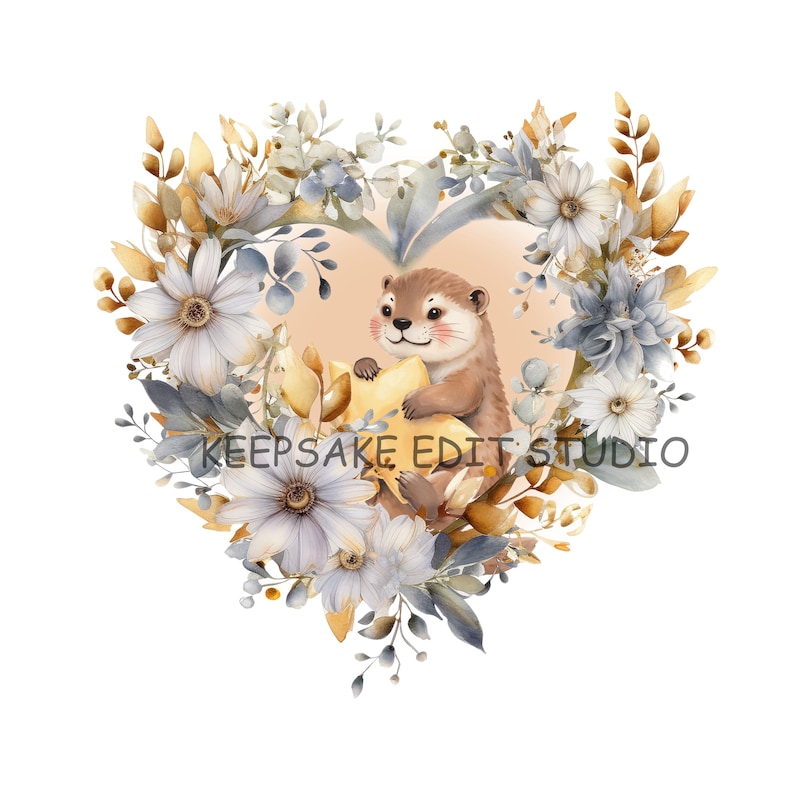 Watercolor Animal Wreath Clipart Set – Fox, Hedgehog, Otter, Kitten ...