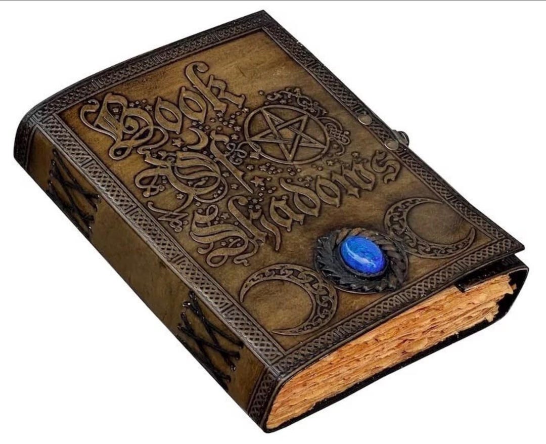 Book of Shadows Leather Grimoire Celtic Design the Morrigan Magic ...