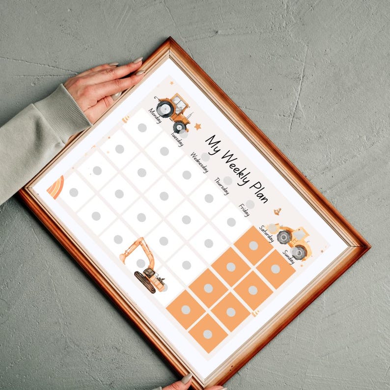 Weekly Plan for Kids, Children Weekly Plan, Construction-themed Weekly ...