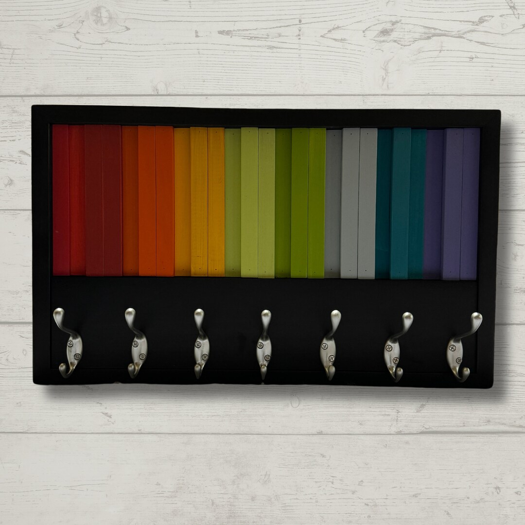 Rainbow Colors Solid Wood Coat Rack - Wood Coat Hooks - Wood Coat ...