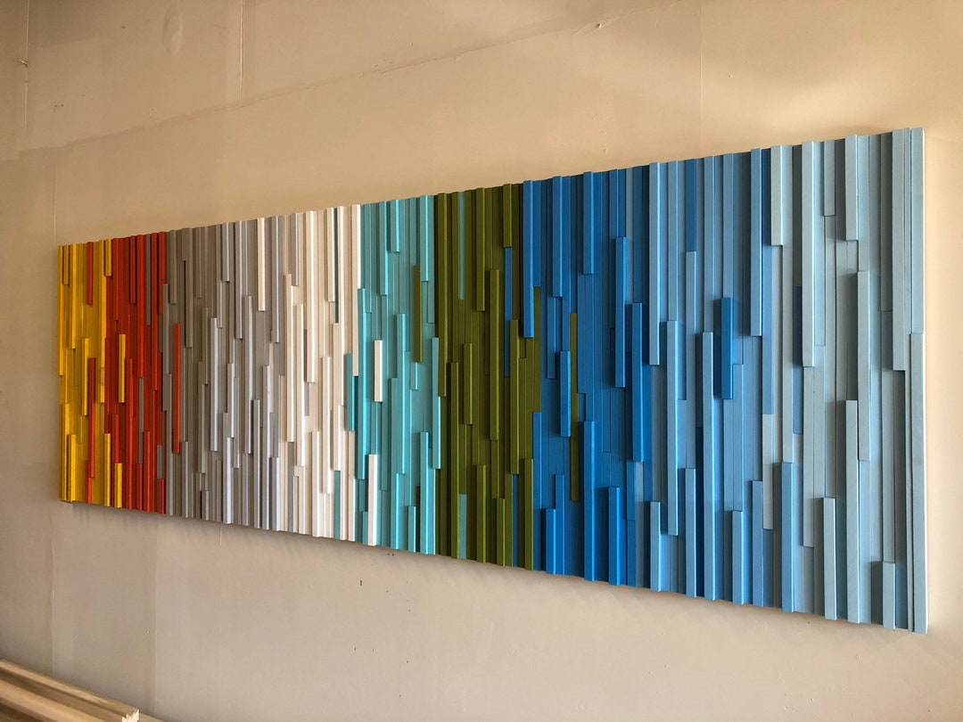 Extra Large Wall Art, Wood Slat Wall Panel, Commission Art, Wood Slat ...