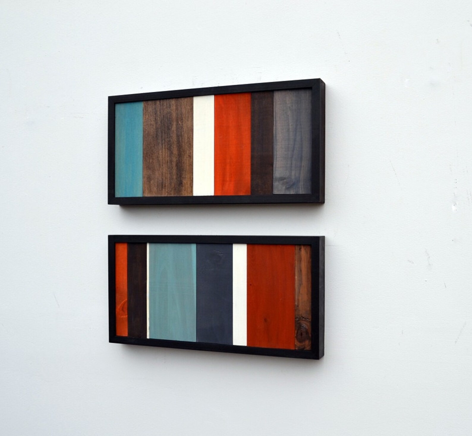 Wood Sculpture Art Color Block Collection 12x24 Set - Etsy