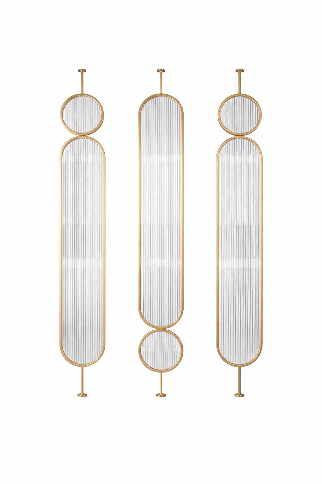 Luxury Custom Fluted Glass Room Divider | Floor to Ceiling Metal ...