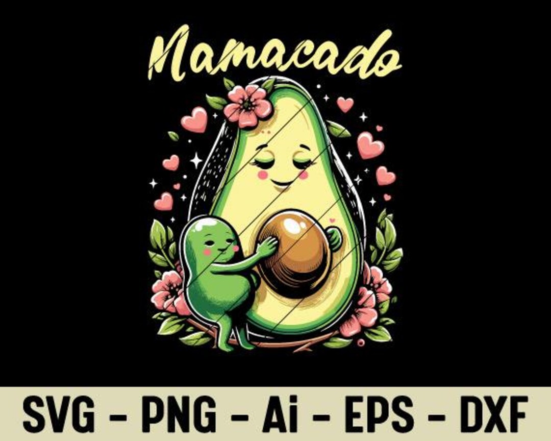 Mamacado SVG PNG Cute Avocado Mom and Baby Clipart Design for Mother’s ...
