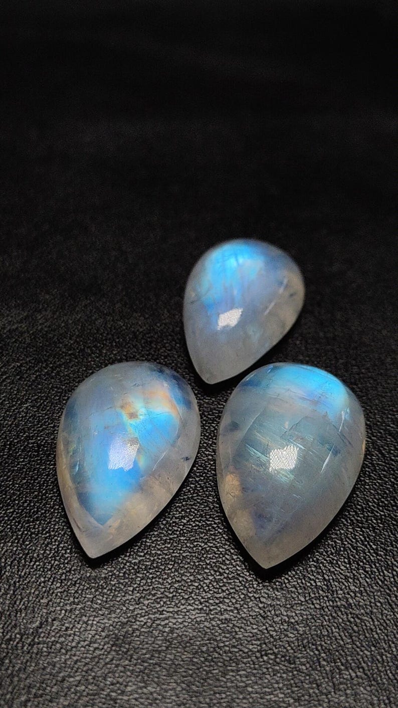 Top Quality Natural Rainbow Moonstone Cabochon Superb Multi Blue Fire ...