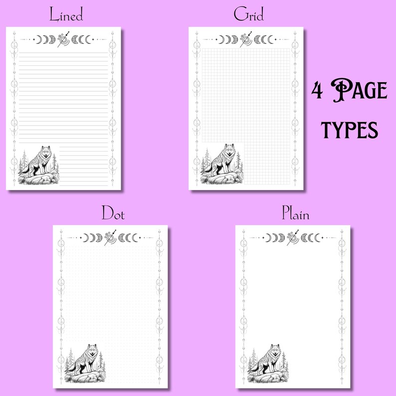 Printable Wolf Paper | Animal Spirit Guide Note Writing Stationary Pack ...