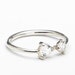 Double Gemstone Ring: Sterling Silver Minimalist Stacking Ring - Etsy