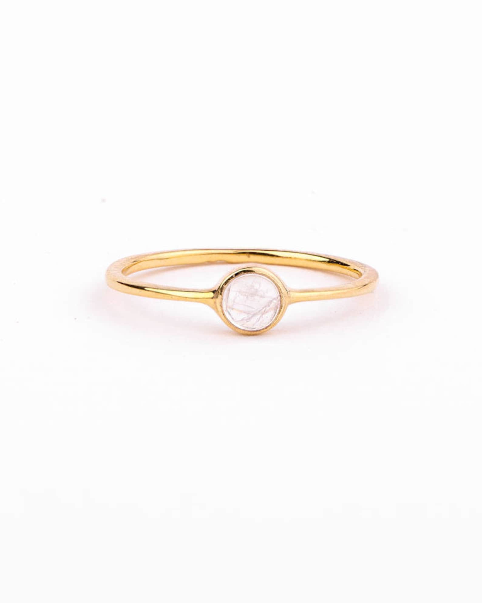 Anillo de Piedra de Luna Plata de Ley Oro Vermeil Anillo | Etsy