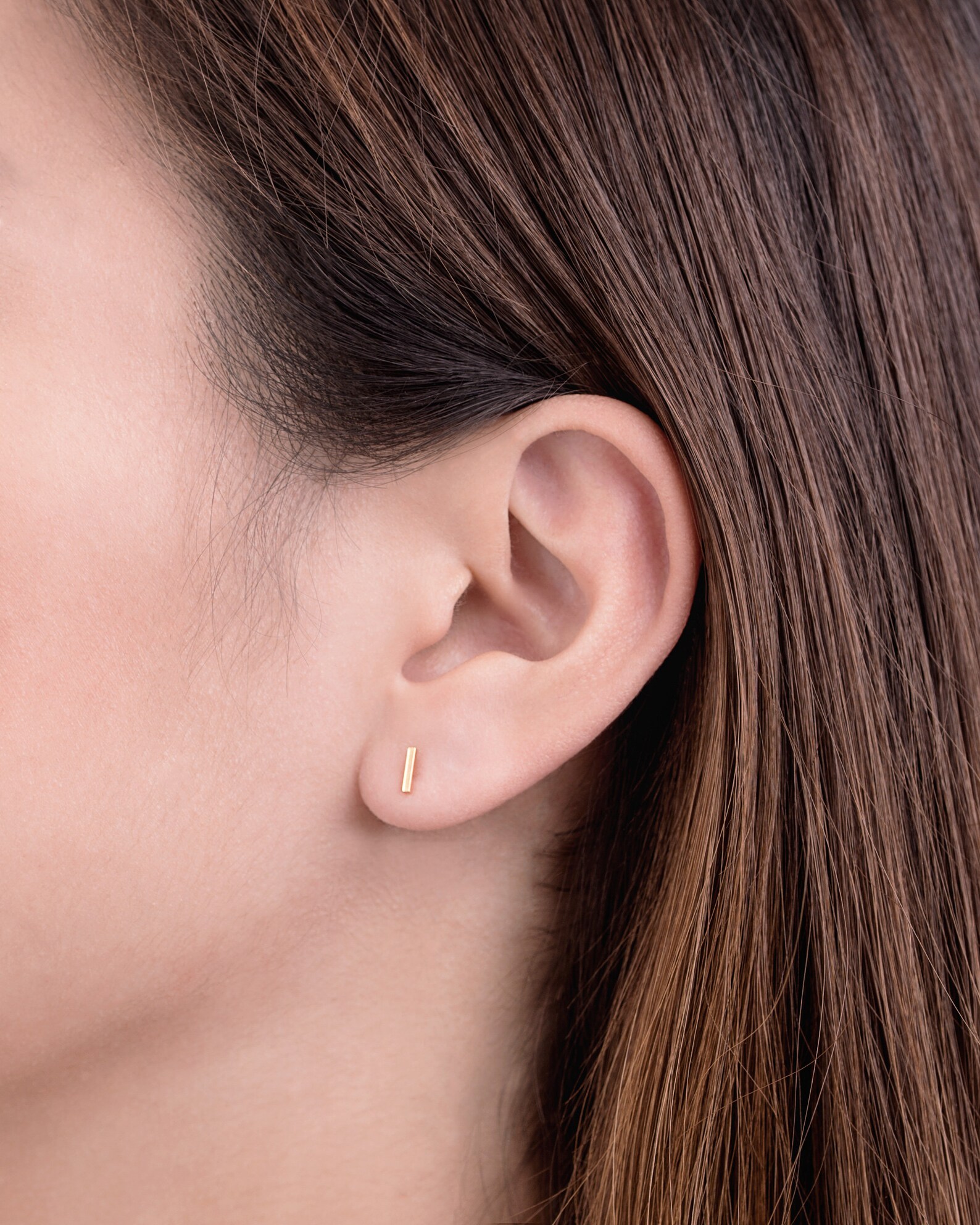 Mini Boucles d'Oreille de Barre, Argent Sterling, Clous d'Oreille de ...