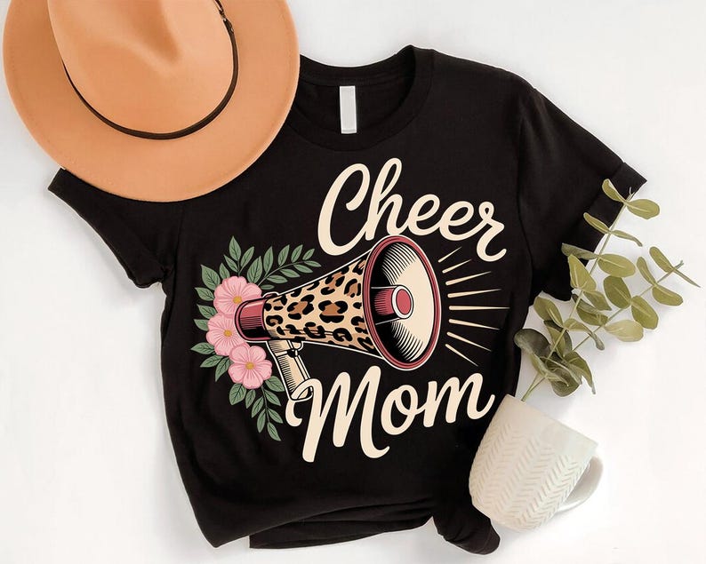 Cheer Mom Shirt, Leopard Print Cheer Mom Tee, Cheerleading Mom Apparel ...