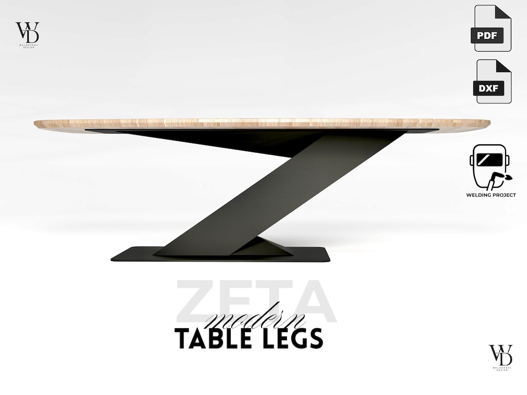Zeta Modern Legs, Digital Table Leg Design, Pdf/dxf, Welding Plans, DIY ...