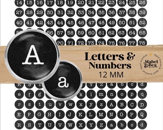 12 MM Typewriter Alphabet Number Earring Art Pendant Art - Etsy