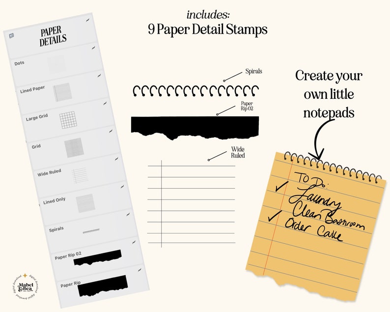 Bullet Journal Creator Stamp Brush Set for the Procreate App by Mabel ...