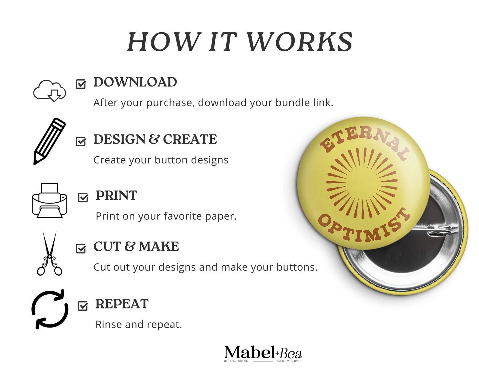 1.25 Inch Pin Back Button CANVA Template (digital Download) - Etsy