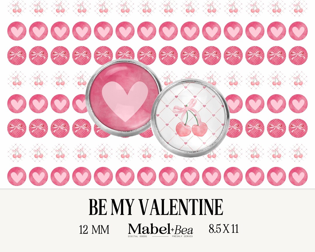 12 Mm BE MY VALENTINE, Digital Download, Jewelry Tray Inserts ...