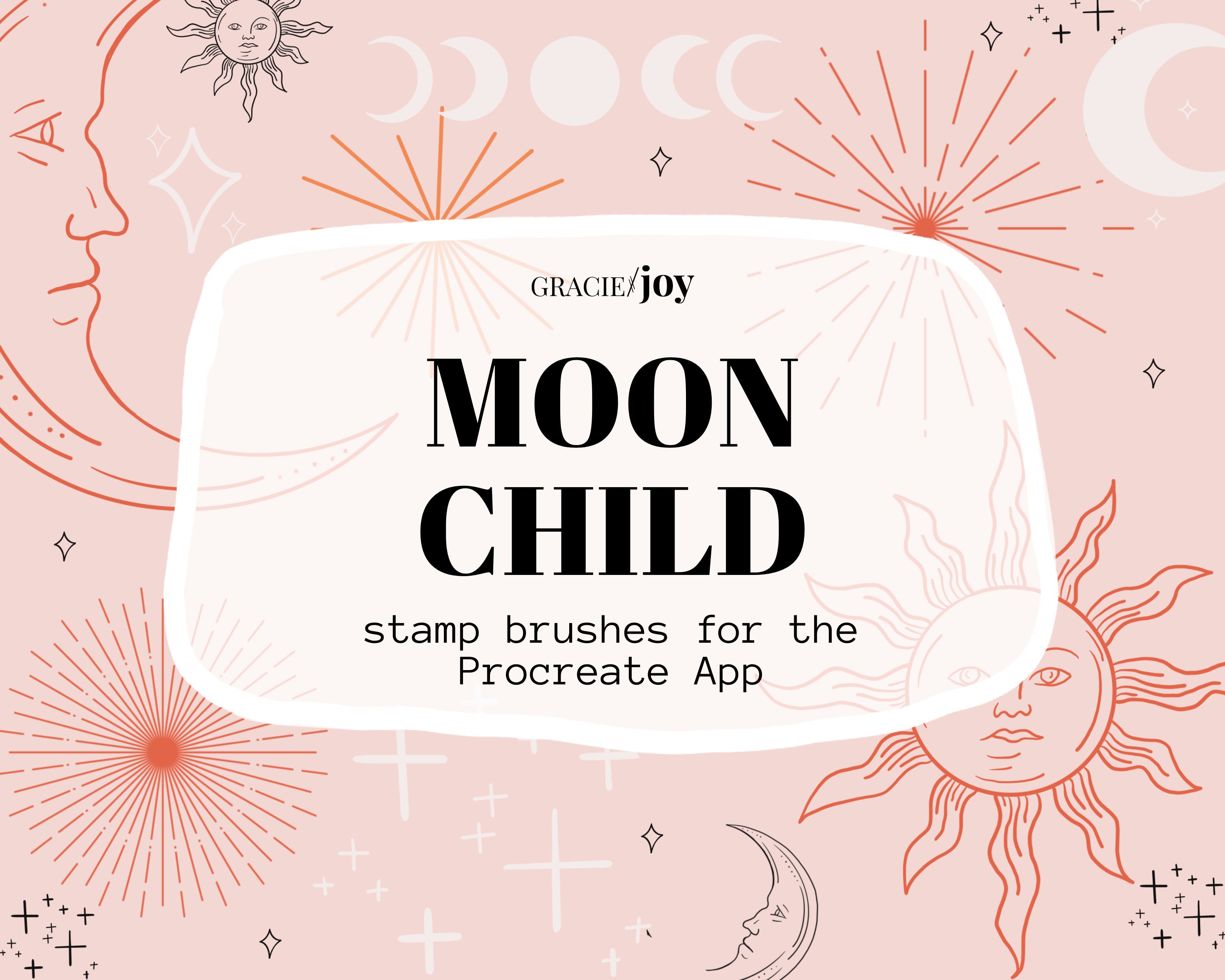 Moon Child Stamp Brushes for Procreate by Gracie and Joy | Etsy