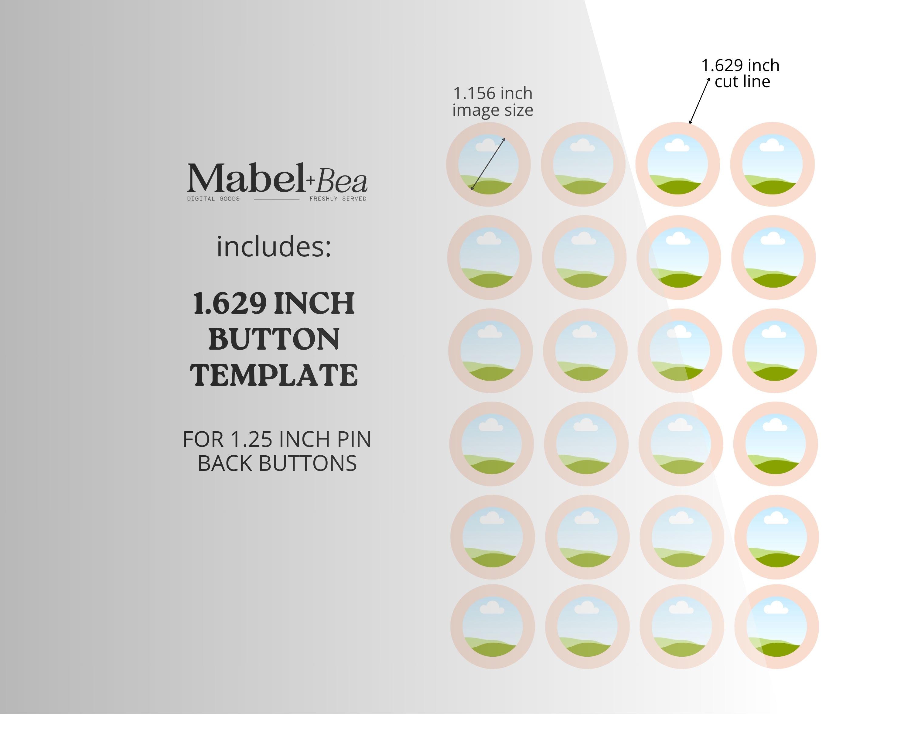 1.25 Inch Pin Back Button CANVA Template (digital Download) - Etsy