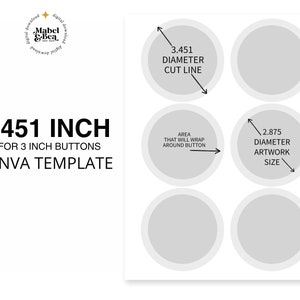 3 Inch Pin Back Button CANVA Template (digital Download) - Etsy