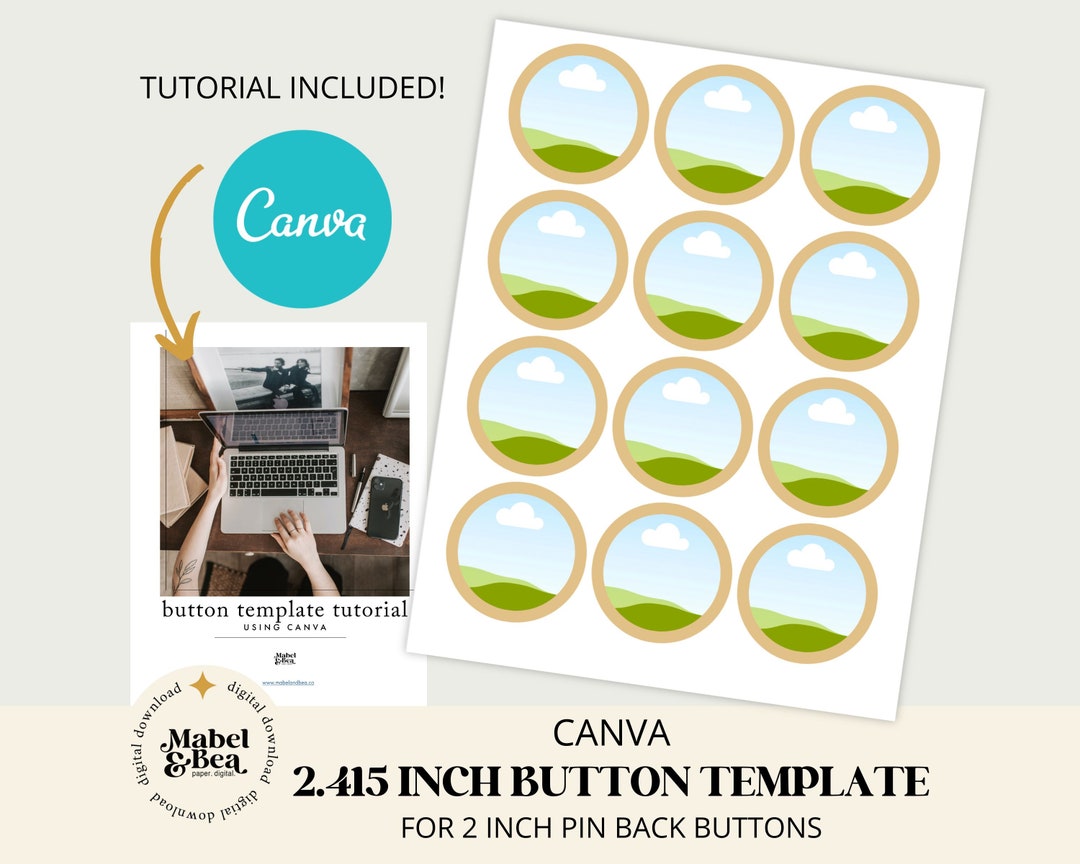 2 Inch Pin Back Button CANVA Template (digital Download) - Etsy