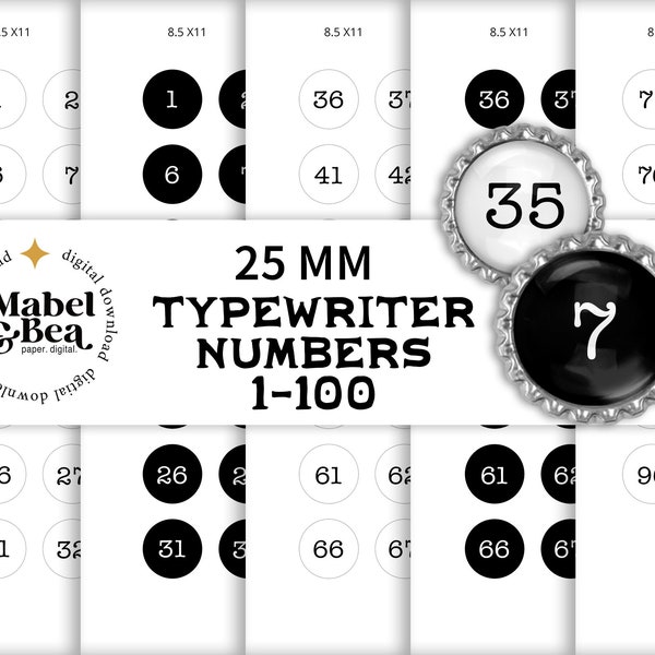 Typewriter Numbers - Etsy