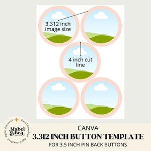 3.5 Inch Pin Back Button CANVA Template (digital Download) - Etsy