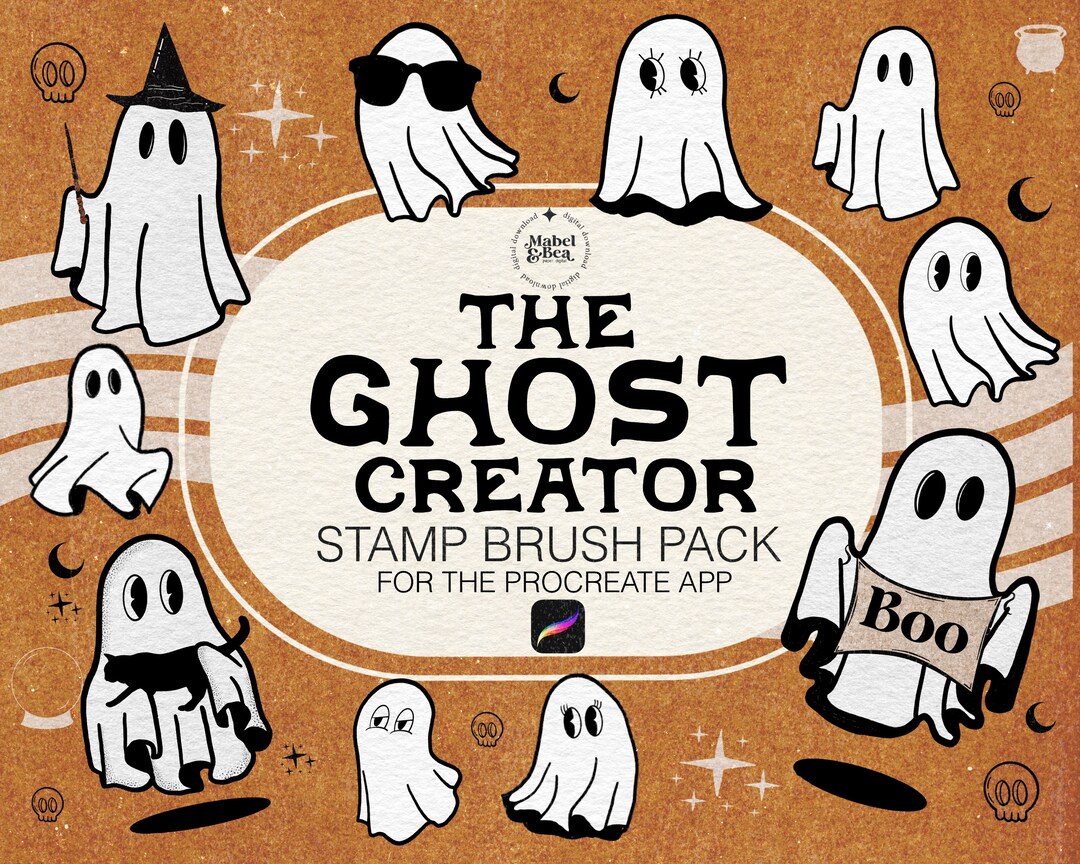 The Ghost Creator Stamp Brushes for the Procreate App by Mabel and Bea ...