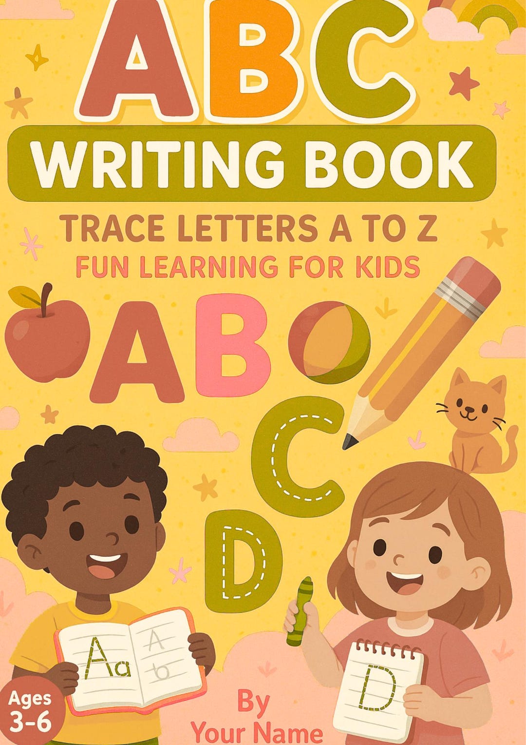 Kindergarten Alphabet Worksheet Bundle, Writing ABC, Tracing Designed A ...