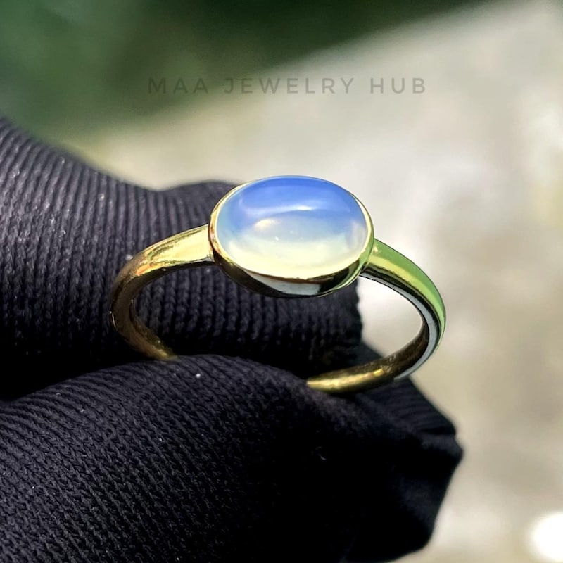 Simple Opalite Gold Ring - Etsy