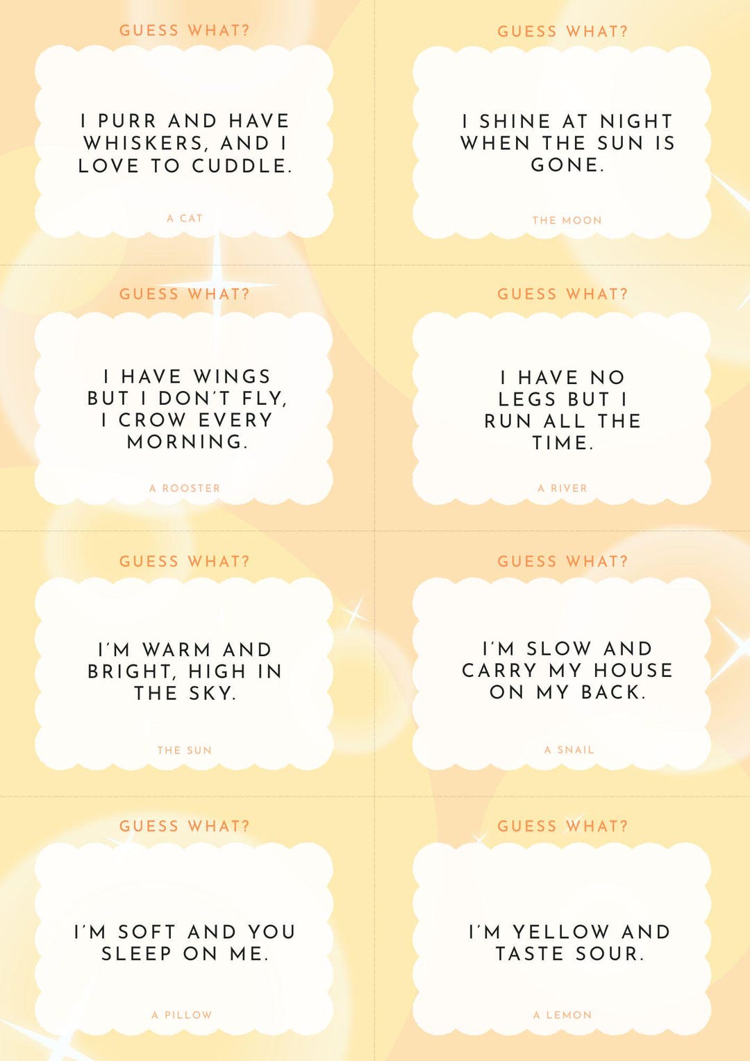 Kids Riddle Cards: Think & Talk Printable Game (PDF Download) - Etsy