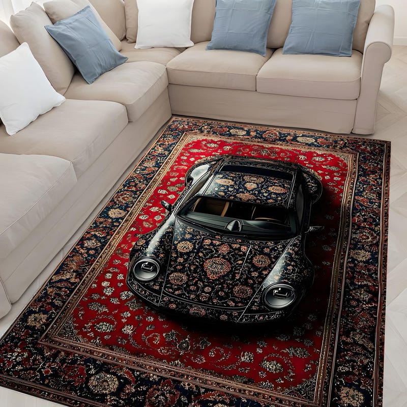 Red Persian Rug Wall Art - Etsy