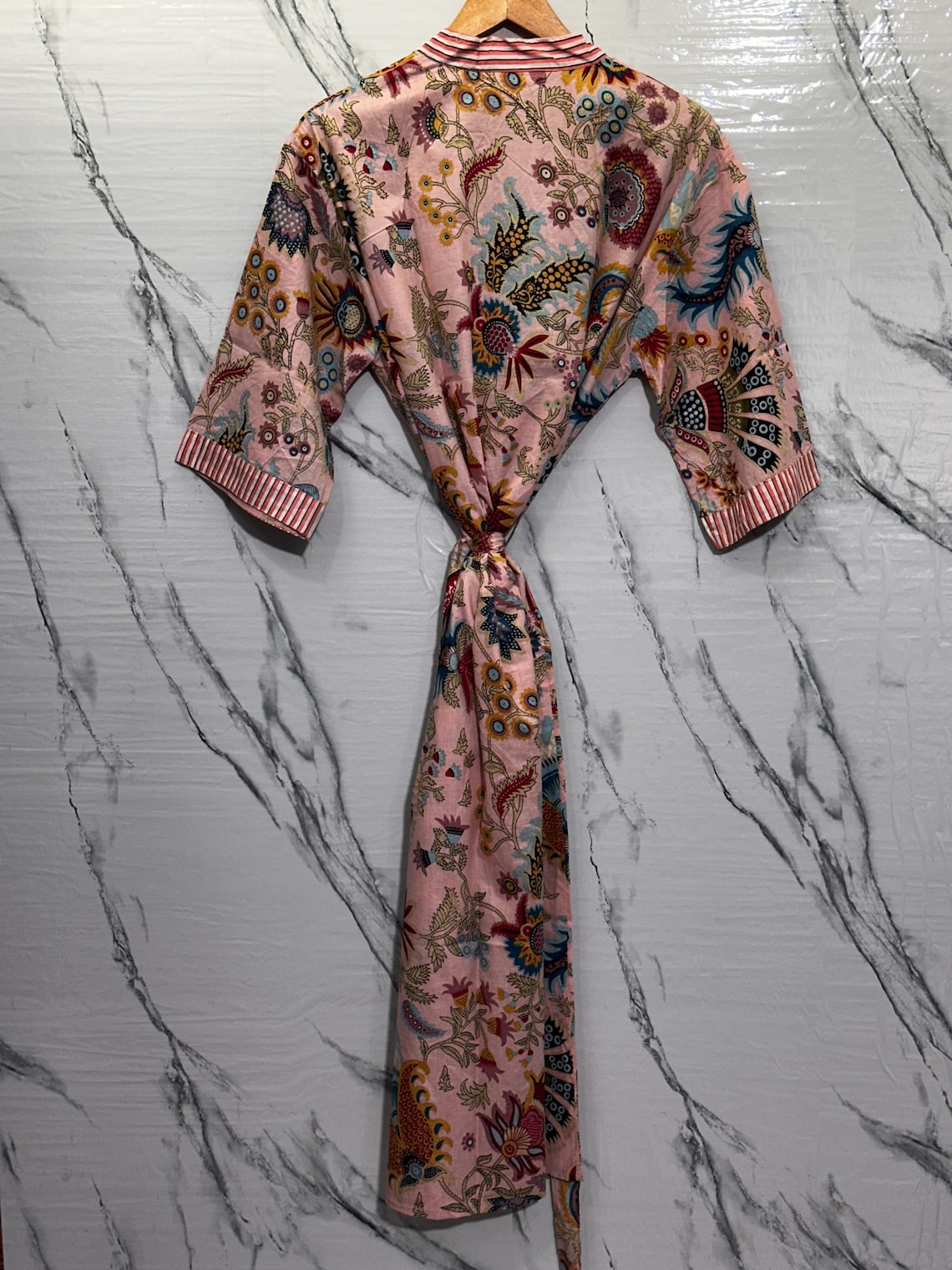 Floral Print Cotton Kimono Robe: Boho Lounge Wear - Etsy