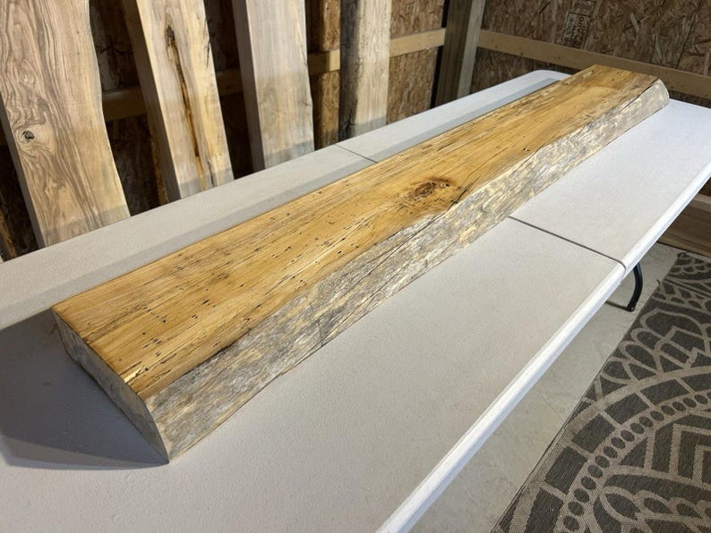 Spalted Maple Fireplace Mantel Beam, Rustic Curly Wood, Live Edge - Etsy