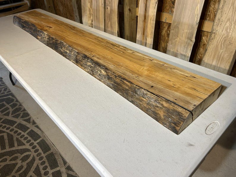 Spalted Maple Fireplace Mantel Beam, Rustic Curly Wood, Live Edge - Etsy