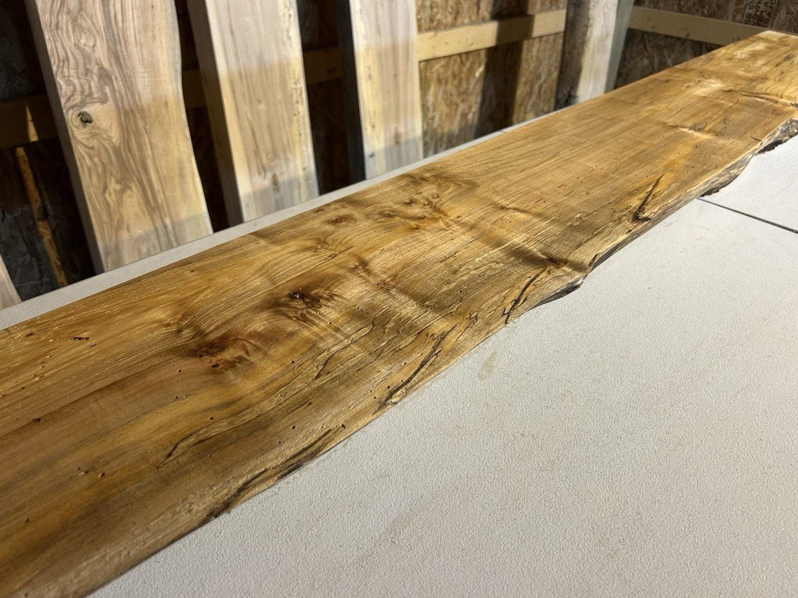 Spalted Maple Fireplace Mantel Beam: Curly Wood, Live Edge, 78 Inch - Etsy