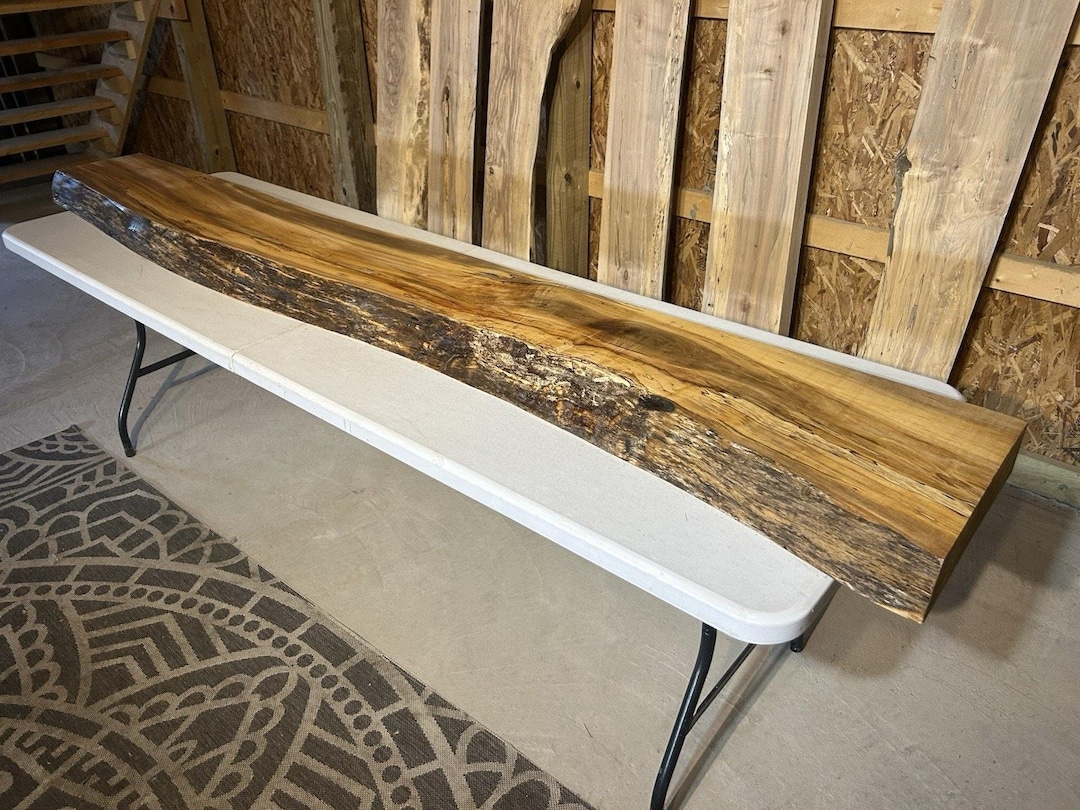 Spalted Maple Live Edge Mantle: Rustic Curly Wood Beam - Etsy