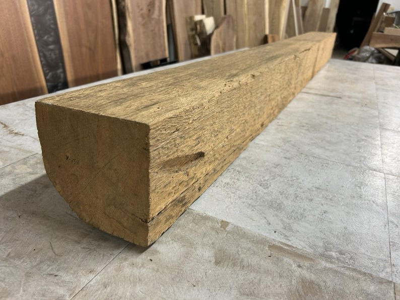 Reclaimed Oak Beam: 84 Inch Hand Hewn Barn Wood Mantel - Etsy