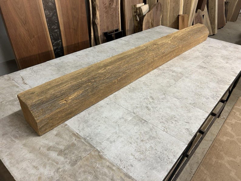 Reclaimed Oak Beam: 84 Inch Hand Hewn Barn Wood Mantel - Etsy