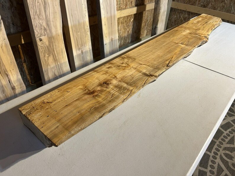 Spalted Maple Fireplace Mantel Beam: Curly Wood, Live Edge, 78 Inch - Etsy