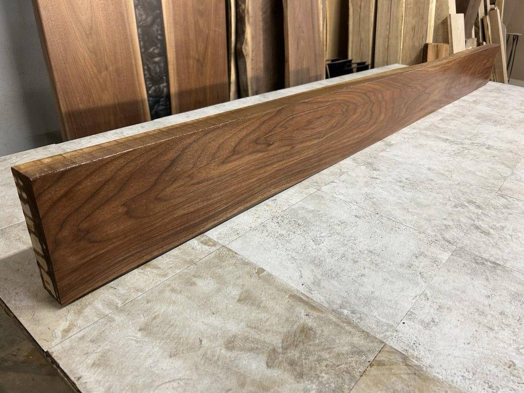 Solid Walnut Wood Mantle / Figured Solid Walnut / Figured Walnut Mantel ...