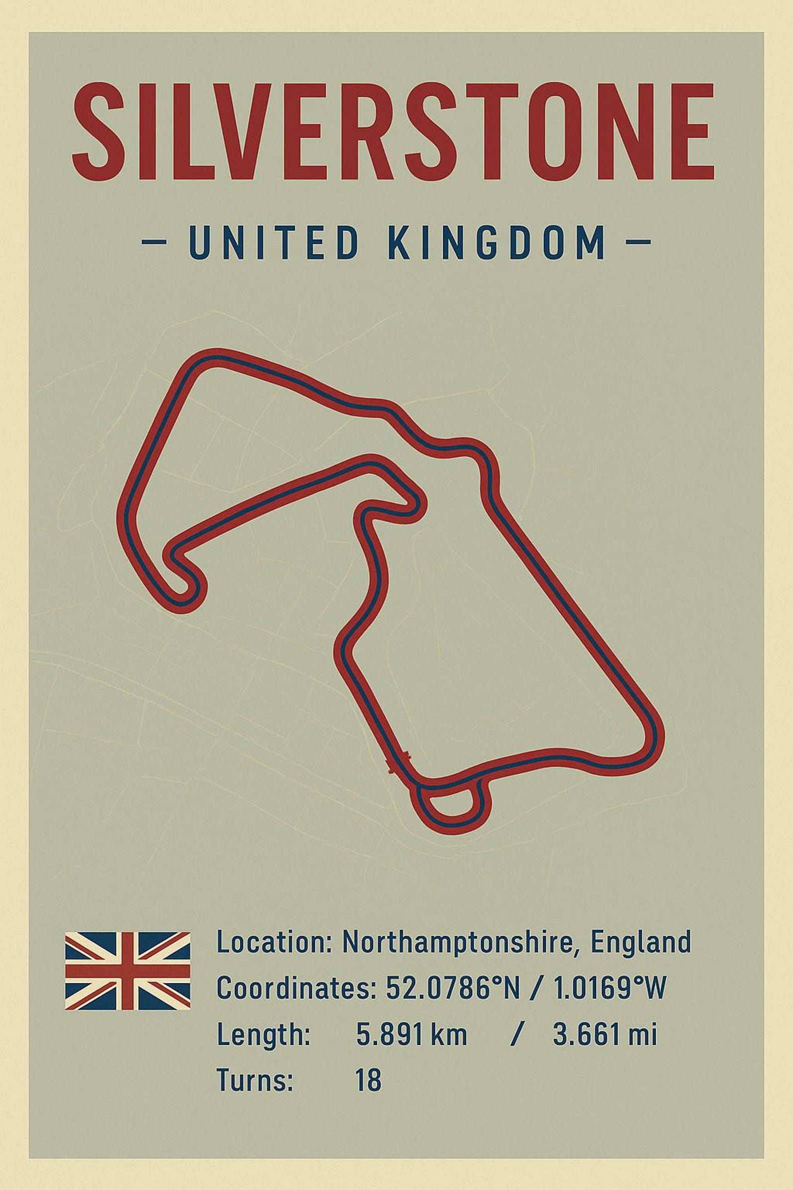 Silverstone Grand Prix - F1 Vintage Poster - Etsy