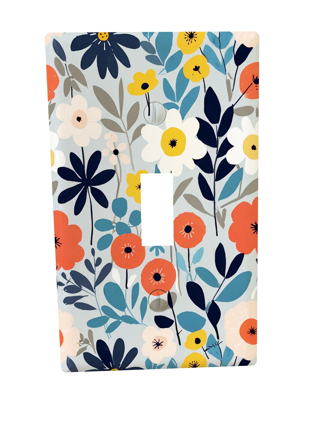 Scandinavian Metal Light Switch Cover, Nordic Hygge Style Switch Plate, Navy Coral Mustard ...