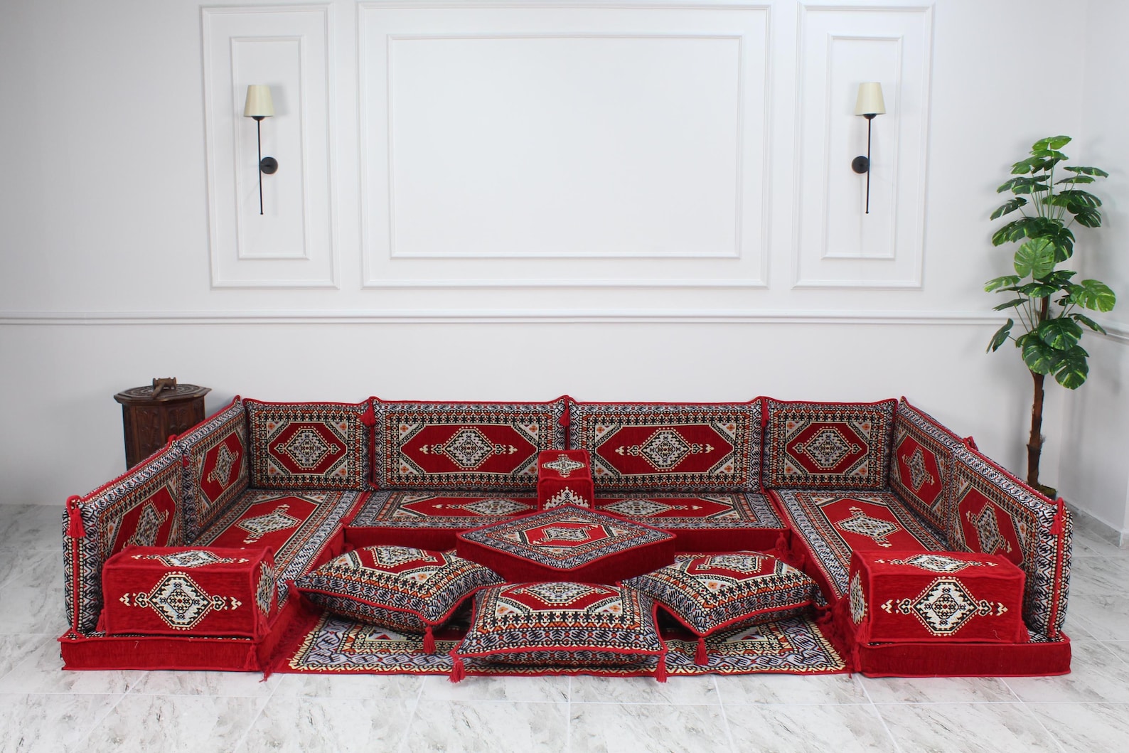 U Shaped Arabic Sofa, Modular Floor Cushion, Arabic Majlis, Outdoor ...